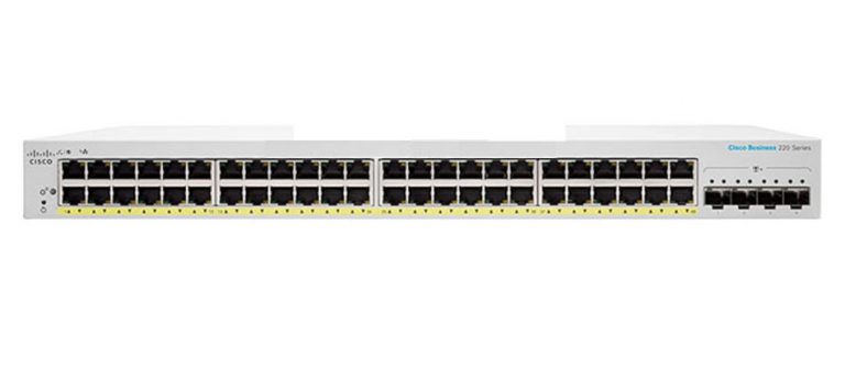 Switch CISCO CBS220 Smart 48-port PoE 382W 4x10G SFP+ chính hãng